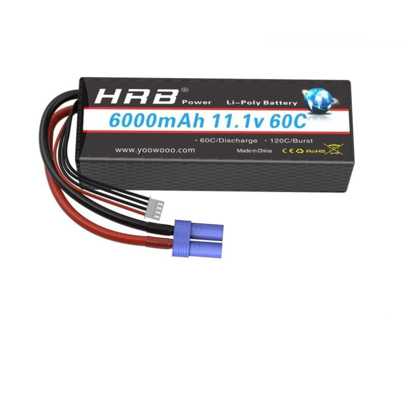 HRB Lipo 배터리 3S 11.1V 6000mah - 50C XT60 RC 부품 T Deans EC5 XT90 하드케이스 – RCDrone