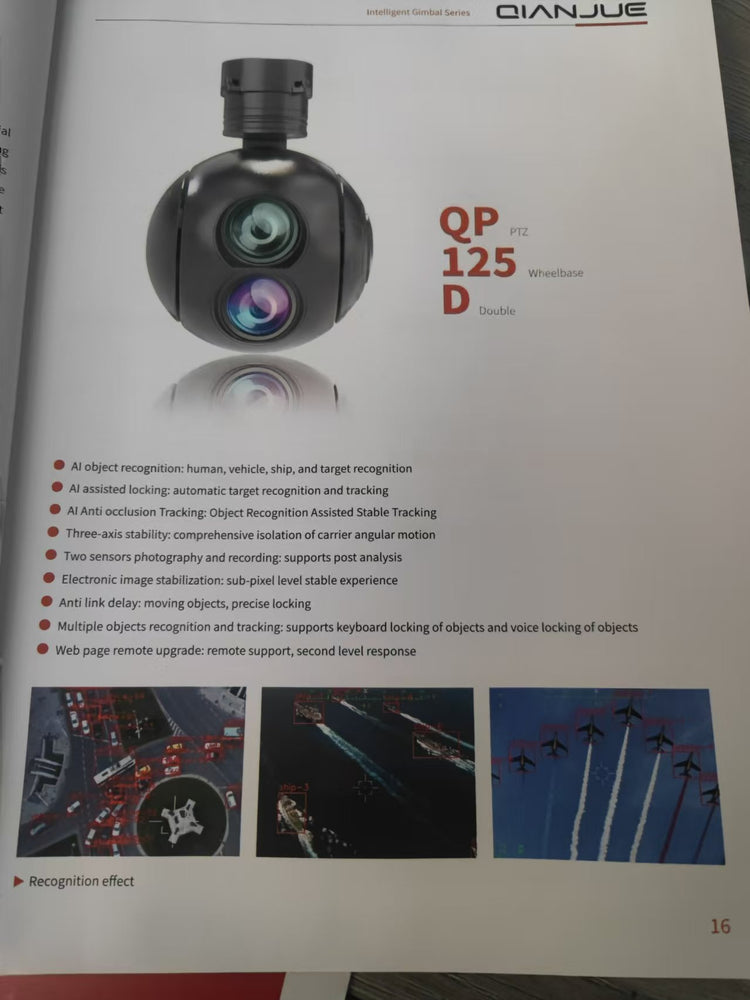 QIANJUE QP-125D Three-Axis Two-Sensor Gimbal Camera for UAV Drone – RCDrone