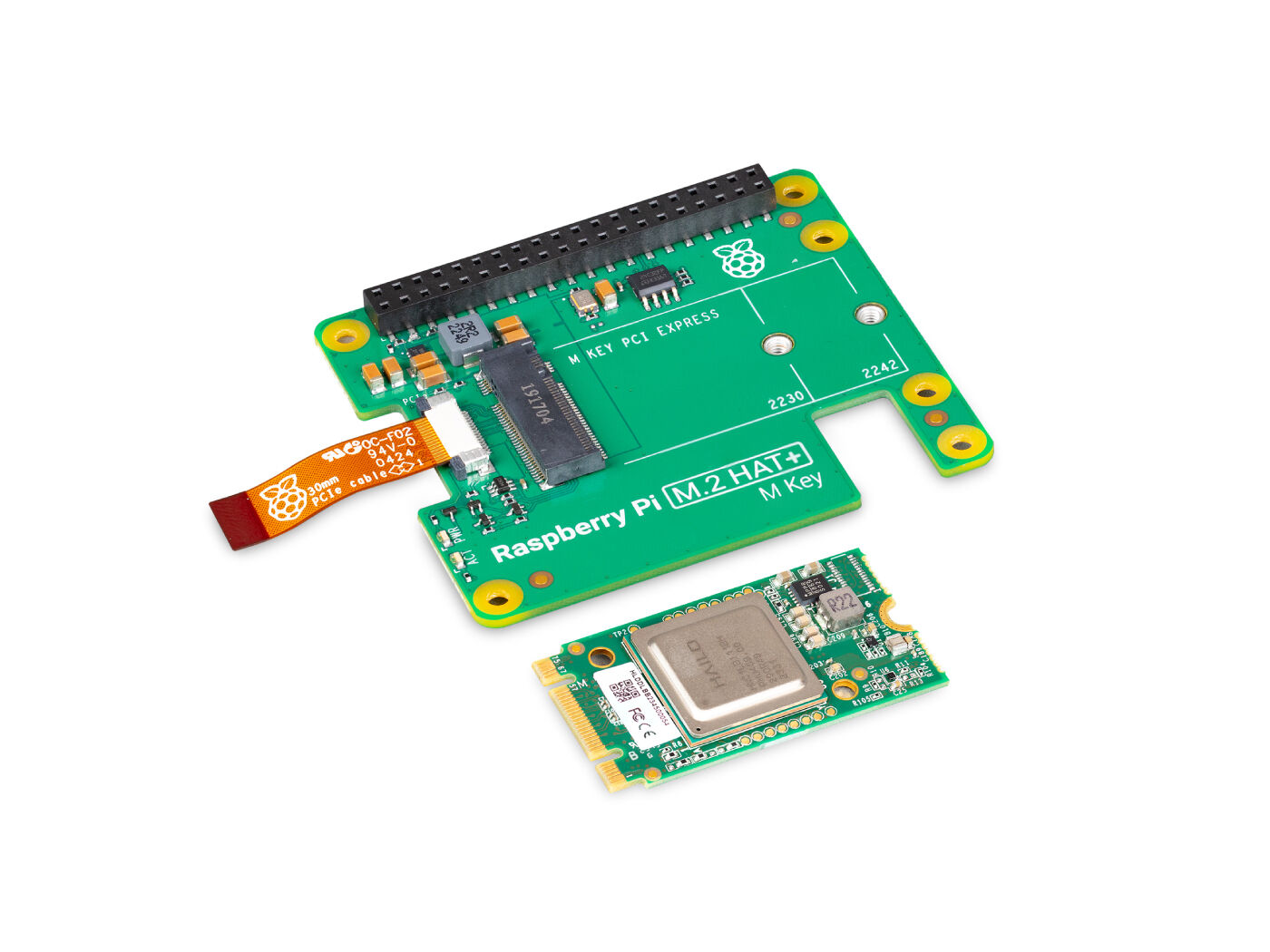 Raspberry Pi AI Kit – M.2 HAT+ with Hailo AI Acceleration (13 TOPS), f ...
