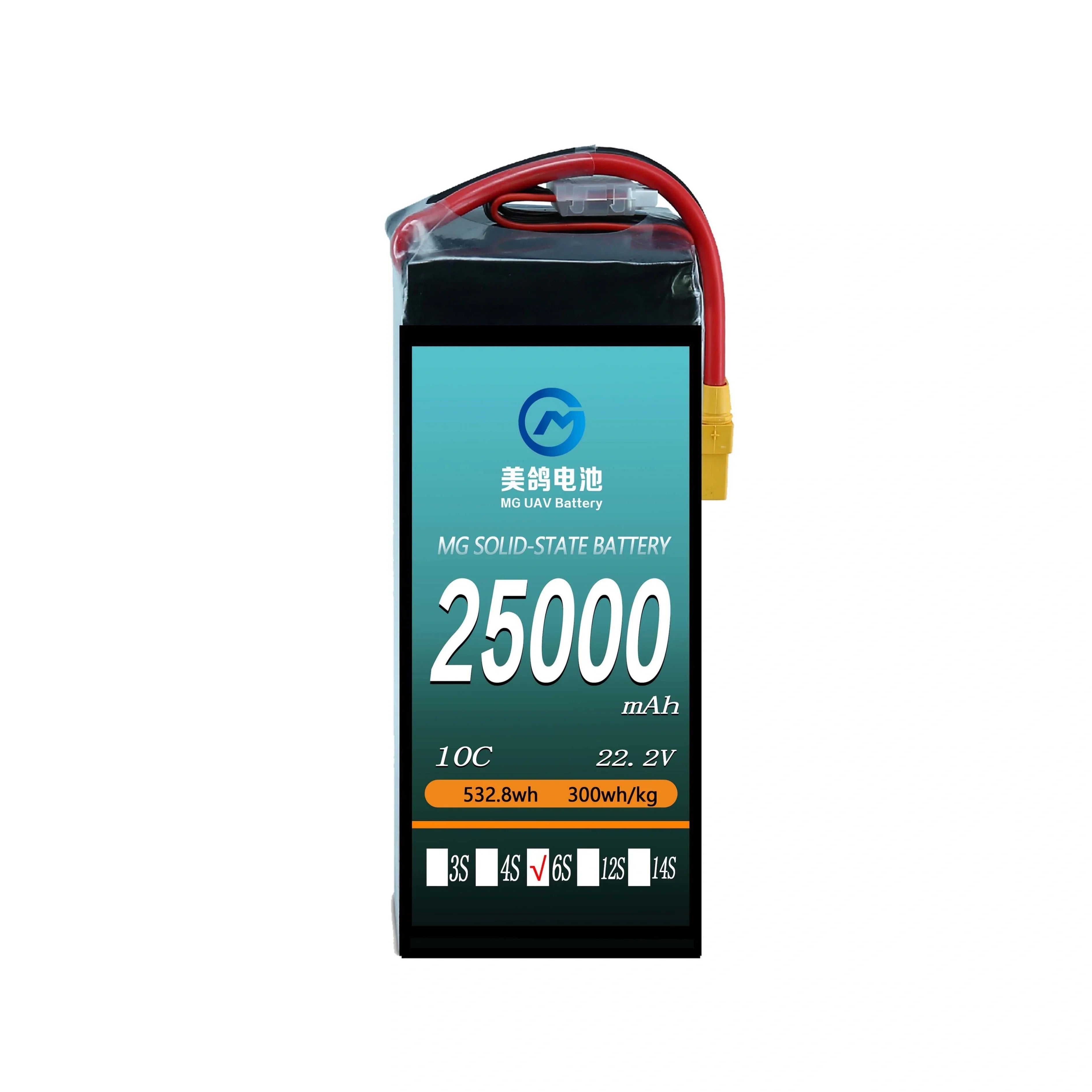 MG UAV Solid-State Lipo Battery 25000mAh 10C 6S/12S/14S (22.2V/44.4V/5 ...