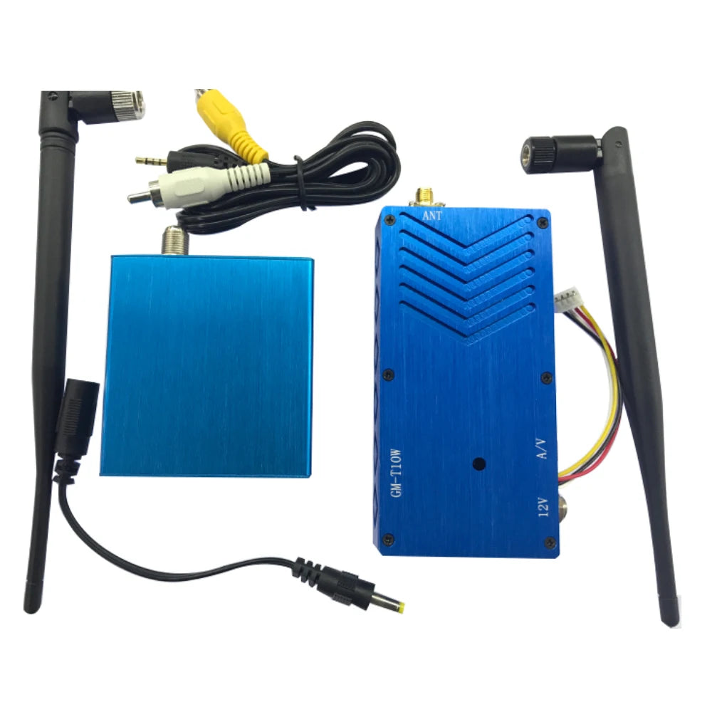 1.3G 10W 4CH VTX - Wireless AV FPV Transmitter Receiver Combo for Long ...