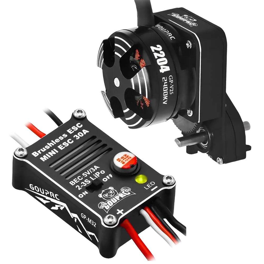 2204 2400KV Brushless Outrunner Motor with Transmission Mount and 30A ...