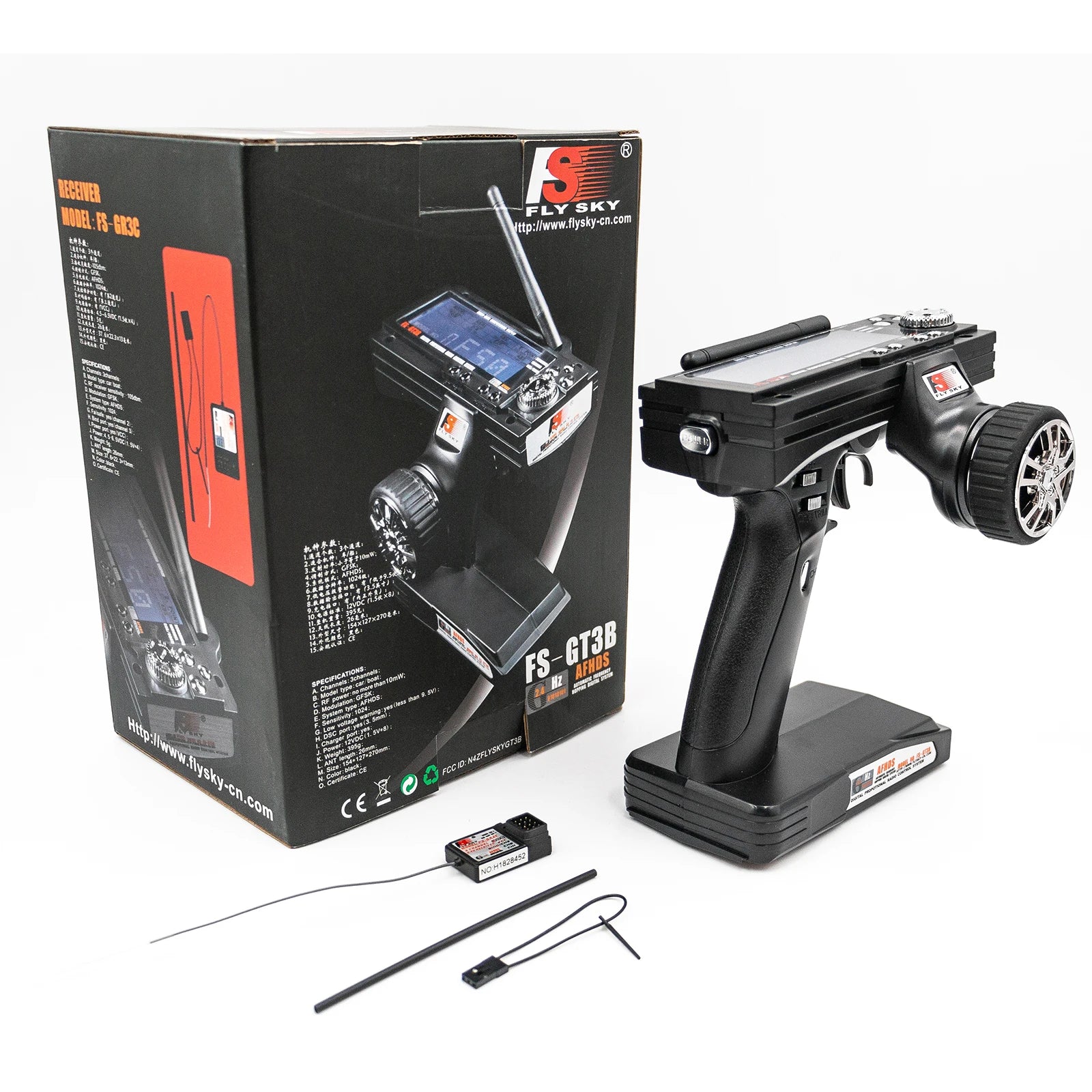 Flysky FS-GT3B 2.4G 3CH Radio Model Remote Control LCD Transmitter & R ...