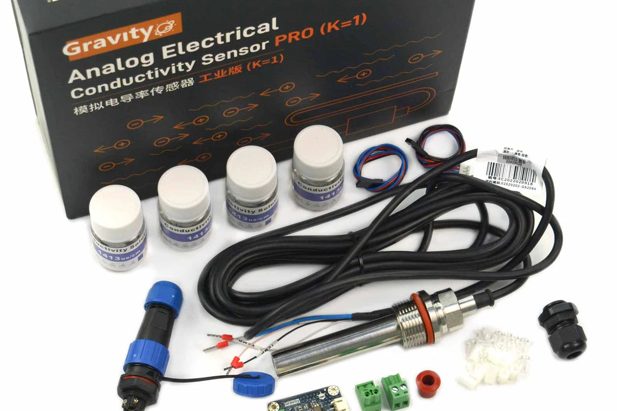 DFRobot SEN0451 Gravity Industrial Analog EC Sensor Kit (K=1), IP68, 1 ...