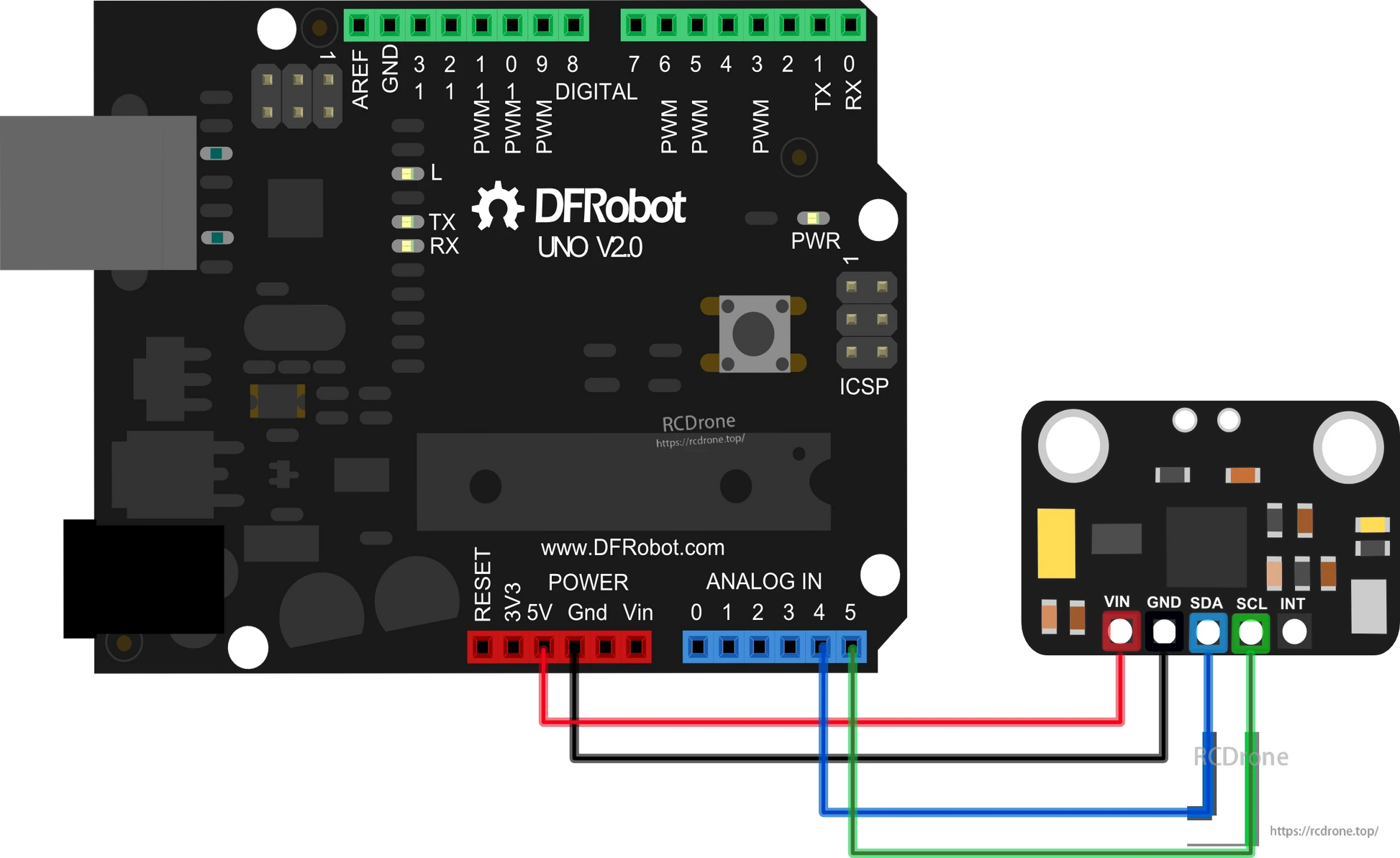 DFRobot SEN0142 MPU6050 6-осевой гироскоп-акселерометр IMU модуль с I2 – RCDrone