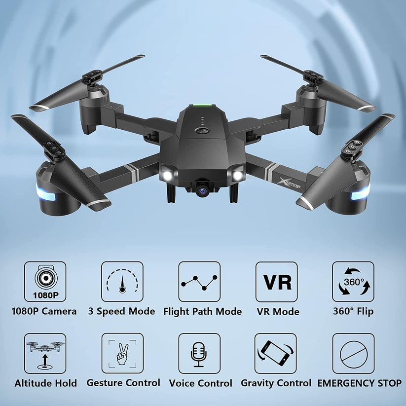 ATTOP X-PACK 18 Camera Drone - 1080P FPV Drones with Carrying Case, Lo ...