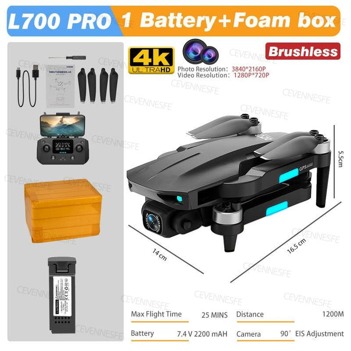 L700 PRO Drone - GPS FPV 1.2Km Drone 4K Professional Dual HD Camera Ae ...