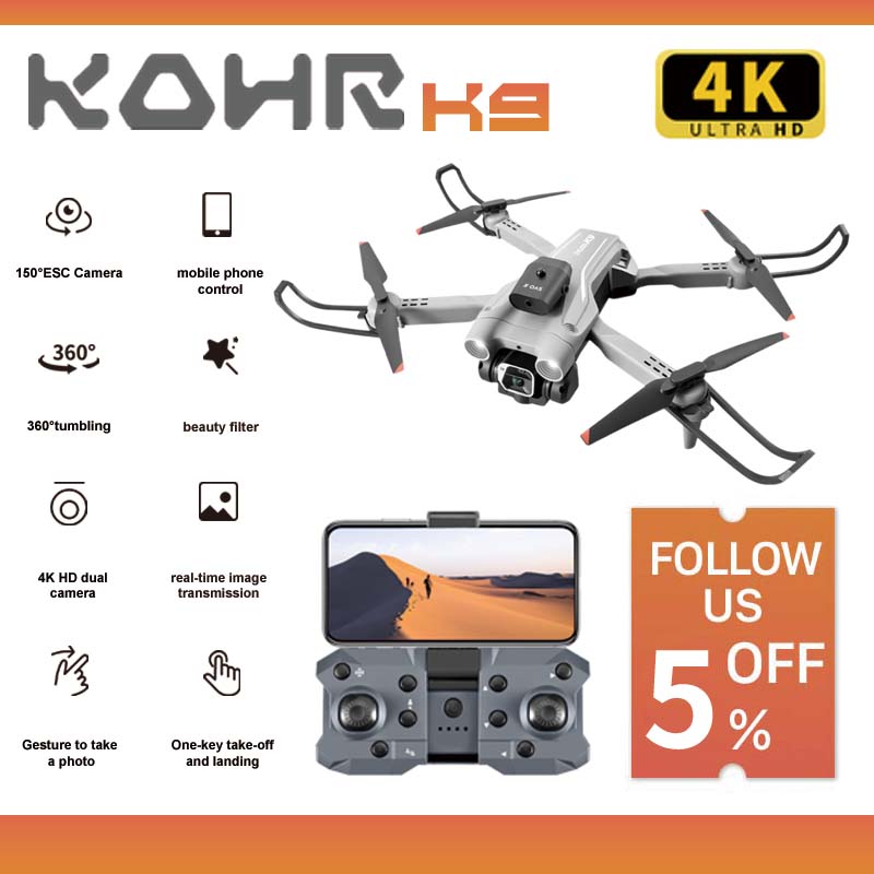 K9 RC Drone - Intelligent Obstacle Avoidance 4K Dual Camera UAV WIFI R ...